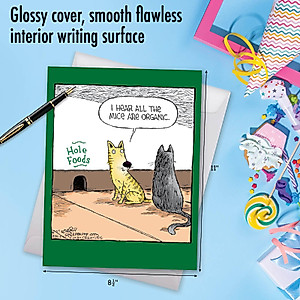 The Best Card Company - Funny Cartoon Stationery Set for Birthdays with Envelope (Letterhead 8.5 x 11 Inch) - Hole Foods J2684BDG