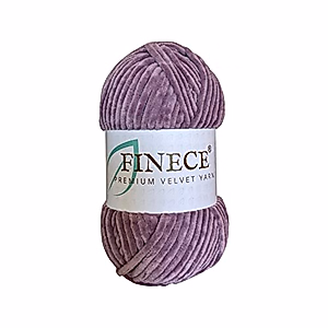 FINECE Soft Velvet Yarn Chenille Yarn for Crocheting Baby Blanket Yarn for Knitting 100 gr (132 yds) Fancy Yarn for Crochet Weaving Craft Amigurumi Yarn (1 Skein, 2180 - Purple)