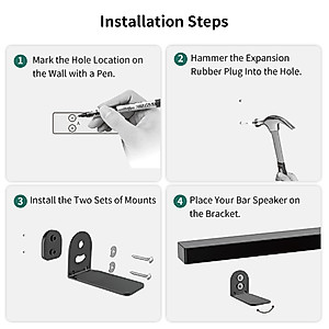 HomeMount Universal Soundbar Wall Mount - Adjustable Sound bar Mounts Mounting Shelf Stand Bracket for Fire TV/Samsung/TCL Channel Home Theater/LG/Vizio/Polk Audio/Klipsch/Insignia/JBL/Sony Sound Bars