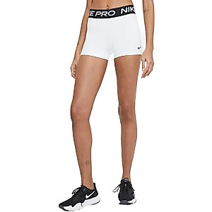 Nike Women's Pro 3" Training Short (White/Black/Black, Medium)