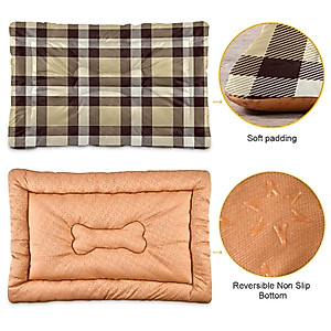 Coikll Lattice Stripe Pet Bed Pad Soft Dog Bed Mat with Anti-Slip Bottom, Machine Washable Crate Pad Mattress for Dog Sleeping- 24 * 18inches