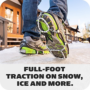 Yaktrax Diamond Grip (Med) - Full-Foot Traction on Ice, Snow, & Multi-Terrain Surfaces - Swiveling Diamond Bead Grip Points - Cold-Resistant Easy On/Off Elastic Upper Band