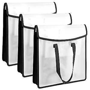 3 Pack Scrapbook Paper Storage Organizer,Expanding Paper Folio 13.1×3.4×14 Inch Scrapbook Paper Organizer Bag Expanding Paper Folio (Black)