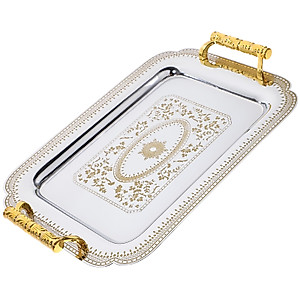 Zerodeko 1Pc Retro Fruit Tray European Style Tray Food Plate Double Handle Tray for Hotel Home Buffet