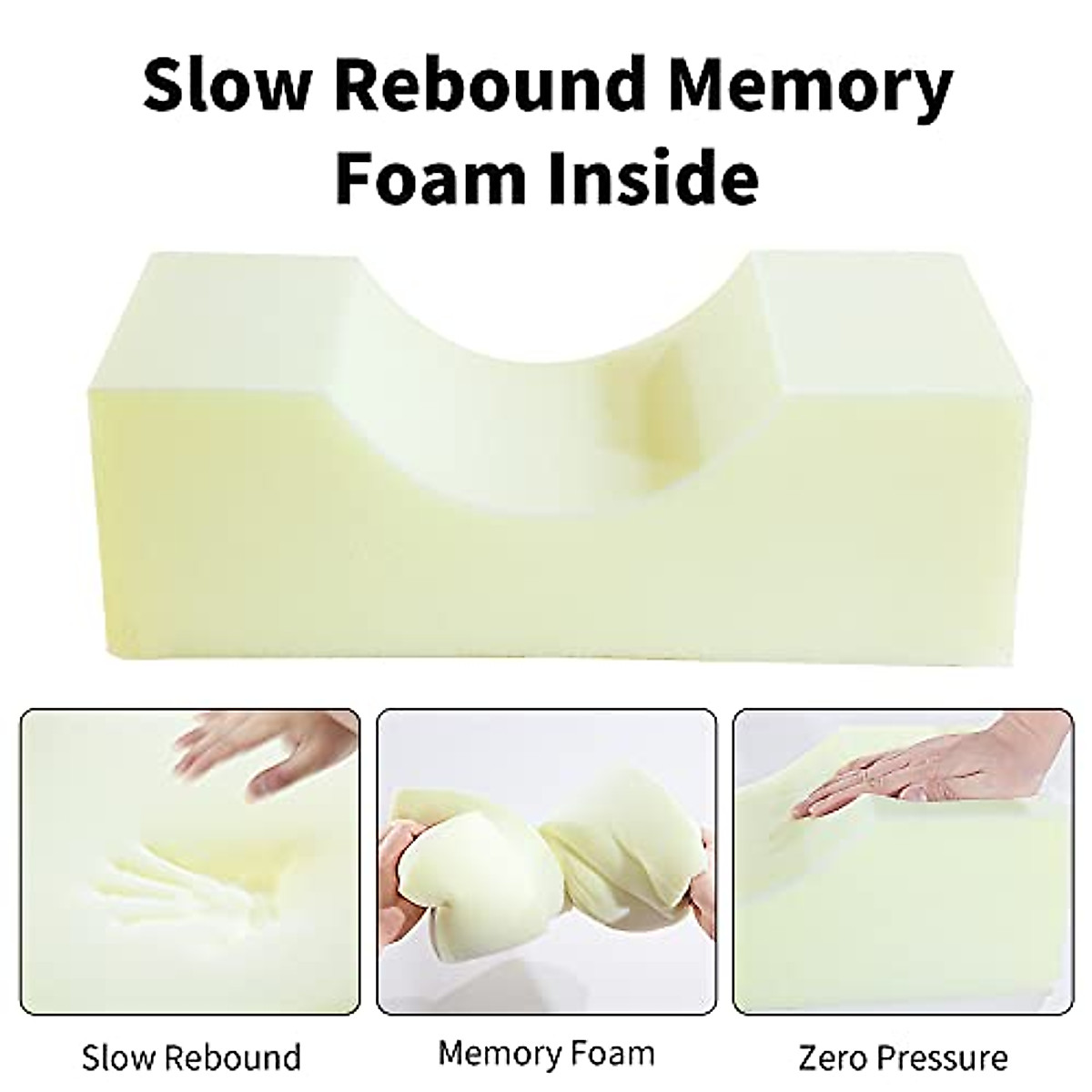 HOMBYS 4 Piece Set Lash Bed Linen for Massage Table, Memory Foam Lash Bed Topper and Neck Pillow and Leg Pillow and Table Cover for Lash Bed, 4 Lash Extension Set All in A Bag