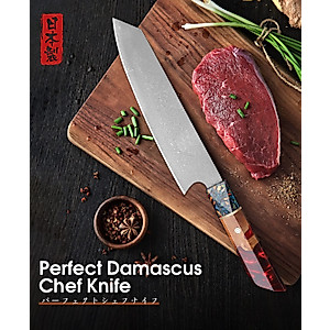 Huusk Knife Japan Kitchen Bundle with AUS-10 Damascus Steel Cooking Knife