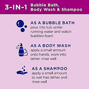 Dr Teal's Kids 3-in-1 Elderberry Bath: Bubble Bath, Body Wash & Shampoo, 20 fl oz.