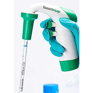 Globe Scientific 1740 Polystyrene UniPlast Serological Pipette, 5mL Capacity, Standard Tip, 296mm Length, Sterile, Blue Striped, Individually Wrapped (Case of 250)