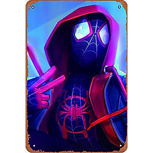 Miles Morales by movie poster Sign Wall Art Decor Metal Sign Decoration Sign 8x12 inch
