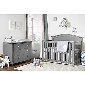 Sorelle Furniture Fairview Crib, Classic 4-in-1 Convertible Crib, Made of Wood, Non-Toxic Finish, Wooden Baby Bed, Toddler Bed, Child’s Daybed and Full-Size Bed, Nursery Furniture -Gray