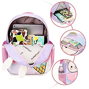 Reqinqin Cute Waterproof Toddler Backpack Girls for Boys 3D Animal Cartoon Rabbit Girls kids Bag for Baby Suitable for 1-5 Years Kids Backpack for Girls Travel（Little White Rabbit）