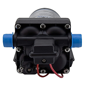 RecPro RV 4 Chamber Water Pump | Quiet Running | 12V DC | 45 PSI | 8.0AMP | Self Priming (With Strainer, No Silencer)