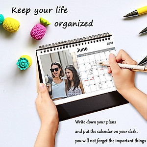 Custom Desk Calendar 2023/2024 Personalized Calendar with Your Own Pictures 12 Months for Office Home Family Desktop Photo Album 8.3" x 6.7"
