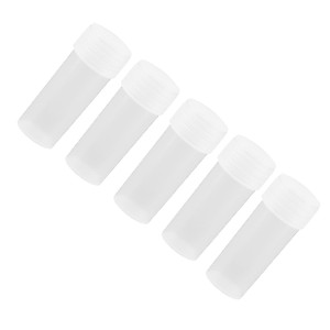 Hilitand 50Pcs 5ml Volume Plastic Sample Bottles Small Storage Container Test Tube Vial Storage Container 15mmx40mm/0.59x1.57inch
