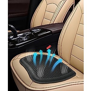 Zlirfy Gel Seat Cushion,Gel Seat Cushion for Long Sitting,Cooling Truck Seat Cushion Breathable Car Seat Cushion,Honeycomb Design Egg Cushion Chair Pad,Seat Cushion for Car,Wheelchair,Home (Black)