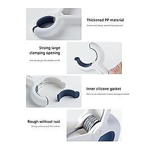 SNOPER 5 PCS Clothespins, Beach Towel Clips, Pool Towel Chair Clips, Towel Clips for Beach Chairs Cruise Lounge Chairs, Towel Holder, Anti-Wind Laundry Clips, White, X-Large