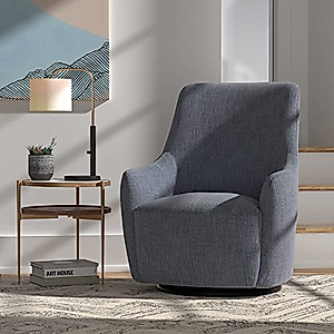 Amazon Brand – Rivet Contemporary High-Back Upholstered Swivel Accent Chair, 31.1"W, Dark Grey