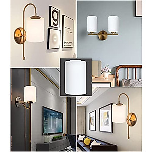 GoldSwift 3 Pack Frosted Opal White Glass Lamp Shade Replacement Globe & Covers for Light Fixtures, 6" Tall, 1-5/8 inch Fitter, Soft White Cylinder Glass Shade for Chandelier Pendant Wall Sconces