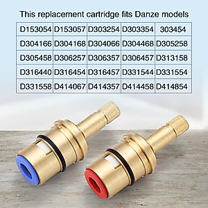 Faucet Cartridge Replacement Compatible with Gerber Danze DA507071W & DA507072W, Ceramic Disc Cartridge Round Stem, Cold Hot Cartridge Replacement