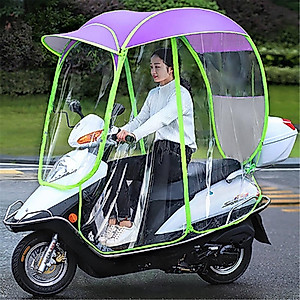 YUANXIN Motorcycle Awning Canopy E-Bike Carport Awning Canopy Storage Motorcycle Rain Shelter Transparent Umbrella Carport (Blue)