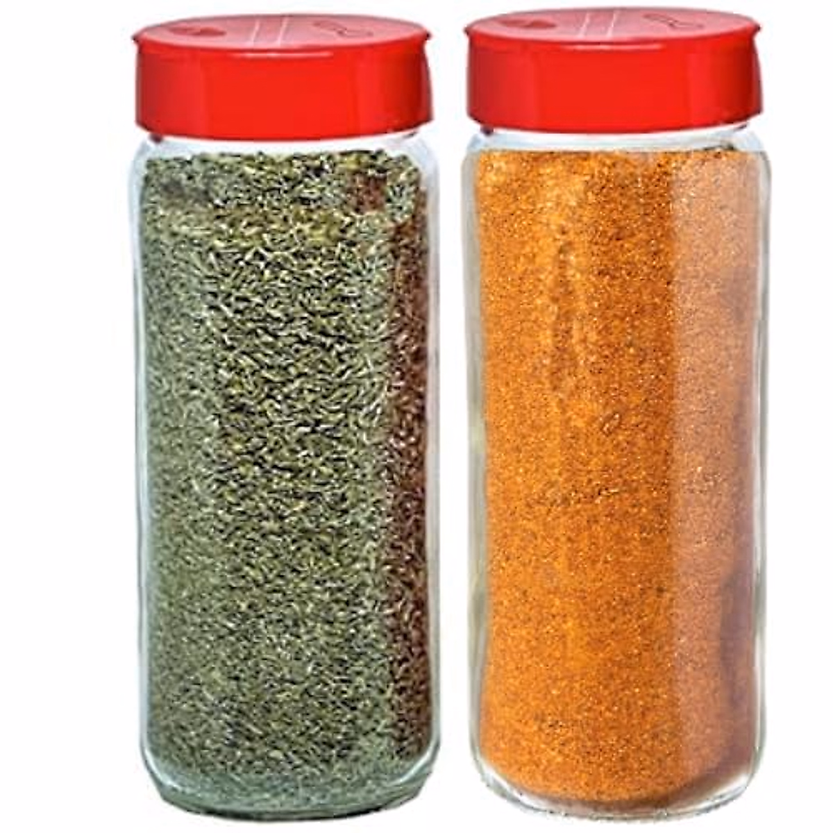 JARMING COLLECTIONS Glass Spice Jars with Shaker Lids - Spice Jars 16 oz for Food Storage, Spice Containers for Kitchen Organization and Storage, Bottles for Spices (Black - 16 Ounce 3 pack)