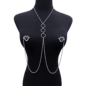 D.Bella 14G Nipple Rings for Women Nipple Piercing Jewelry Silver Nipple Ring with Choker Necklace Surgical Steel Nipple Jewelry 14mm 16mm Nipple Piercing Barbell