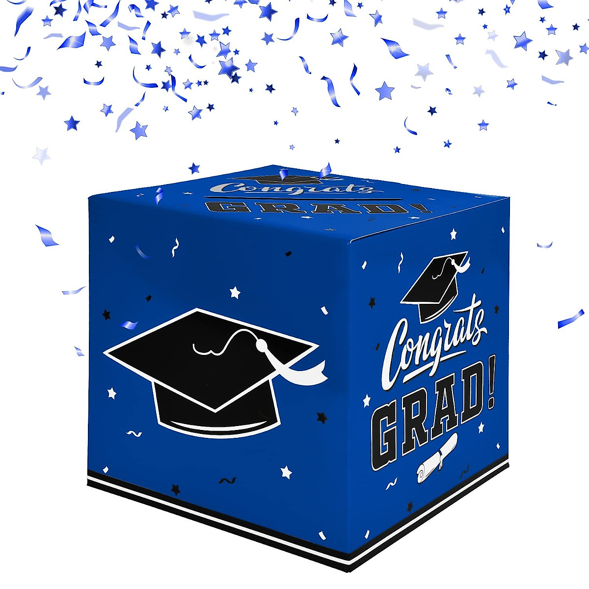 Gatherfun Graduation Party Decorations Graduation Box Graduation Card Box for Graduation Gift Graduation Party Favors Decor Party Supplies Blue