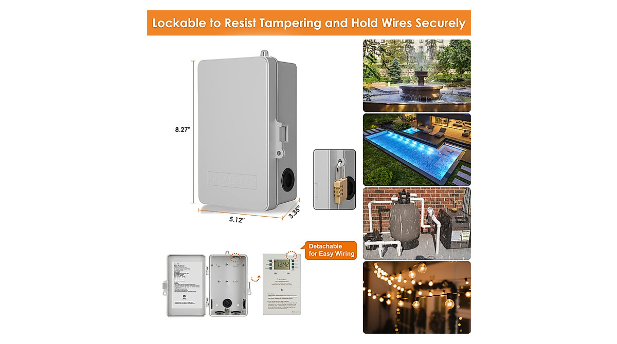 Suraielec Pool Timer, 7-Day Digital Pool Pump Timer Switch, 120, 240 ...