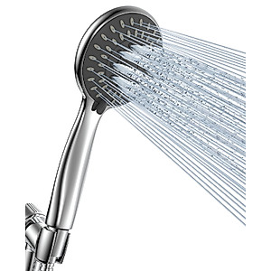 RAINVISTA High Pressure Handheld Shower Head, 5 Functions High Flow Shower Head with Handheld Powerful Spray Shower Head for Improving Water Pressure even at Low Pressure