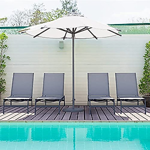 HAPPATIO Patio Chaise Lounge,Patio Lounge Chair with Breathable Textilene Fabric,Outdoor Patio Lounge Chairs for Patio Backyard Porch Poolside(Gray)