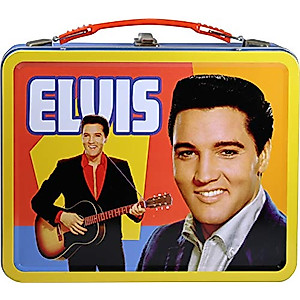 AQUARIUS Elvis Retro Fun Box - Sturdy Tin Storage Box with Plastic Handle & Embossed Front Cover - Officially Licensed Elvis Merchandise & Collectible Gift for Kids, Teens & Adults