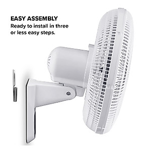 Air Monster 16 Inch Wall Mount Fan with Remote Control, Garage Fan, High Velocity Wall Fan, 70 Degree Oscillating Wall fan with Remote, 3 Speed, Adjustable Tilt, ETL, White