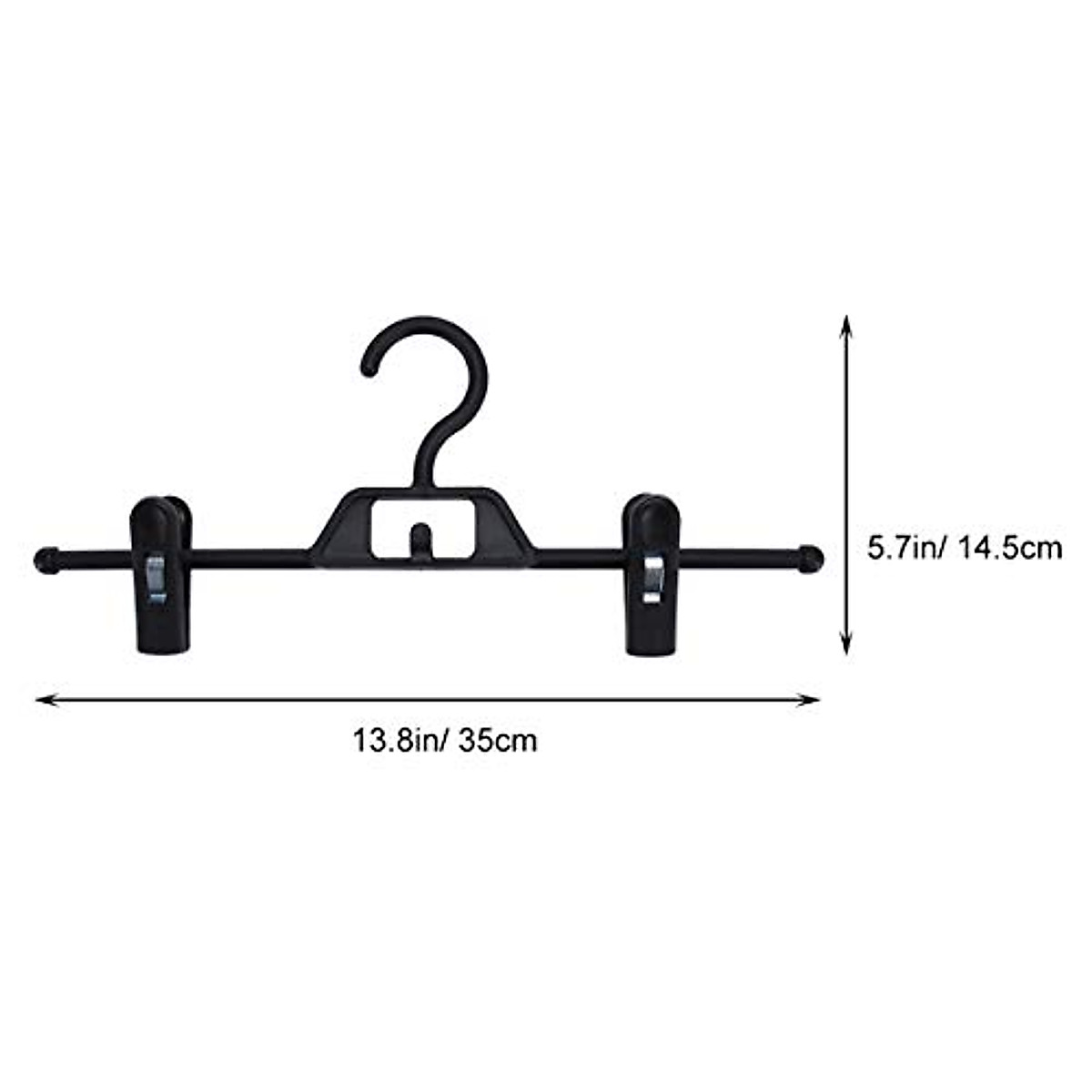 10Pcs Jean Hangers Pants Hangers Plastic Skirt Hangers with Clips Space Saving Trouser Clips Hanger for Pants Skirts Clothes Slacks Space Saving Pants Hangers Black Kids Pants Hangers