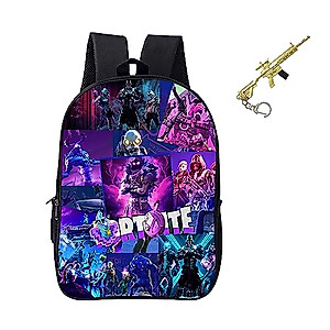 HHZIYA Gaming Backpack 3D Toddle Kids Schoolbag Casual Lightweight Bookbag Large Capacity Laptop Bags with Key Pendant