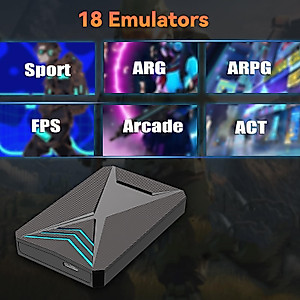 Retro Game Console HDD, 2TB Hyper Base Lbox Built-in 4280 Top Retro Video Games, 18 Emulator Console Plug and Play, Portable Game Hard Drive for Win 8.1/10/11, Game HDD + 1 WHT Vibrating Controller