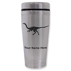 LaserGram 16oz Commuter Mug, Gallimimus Dinosaur, Personalized Engraving Included