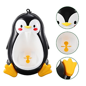 Urinal Pee Trainer Potty Training Urinals Penguin Standing Potty Training Urinal Kids Urinal Trainer for Boys with Fun Aiming Black Childs Urinal