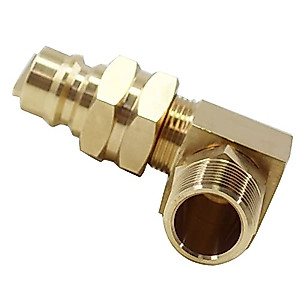 MENSI 3/4" NPT X 3/4 Natural Hose Quick Connect Plug Elbow Adapter Fits Dual Fuel Generator Regulator Exit Connection Convert to Quick-Disconnection
