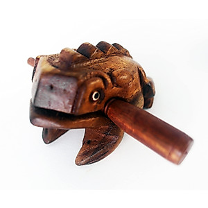 Guiro and Percussion Instruments animal Group Wooden 3 Pieces includes 3 Inch Wooden Frog, 4 Inch Wooden Cricket and 3.5 Inches Wooden Owls.