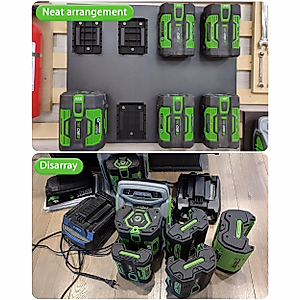 POBNRA 4 Pack for EGO Battery Holder | EGO Battery Mount | EGO Accessories | Ego Holder | 56V Ego Battery Holder Wall Mount | EGO 56V Battery Under Shelf Mount fit All EGO Battery