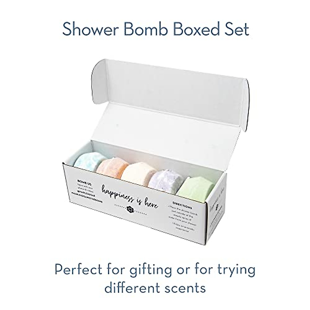 Naples Soap Company Shower Bomb Aromatherapy Variety Box, Steamer Tablets Create a Spa-Like Experience at Home with Scents, Set of 5 Shower Bombs