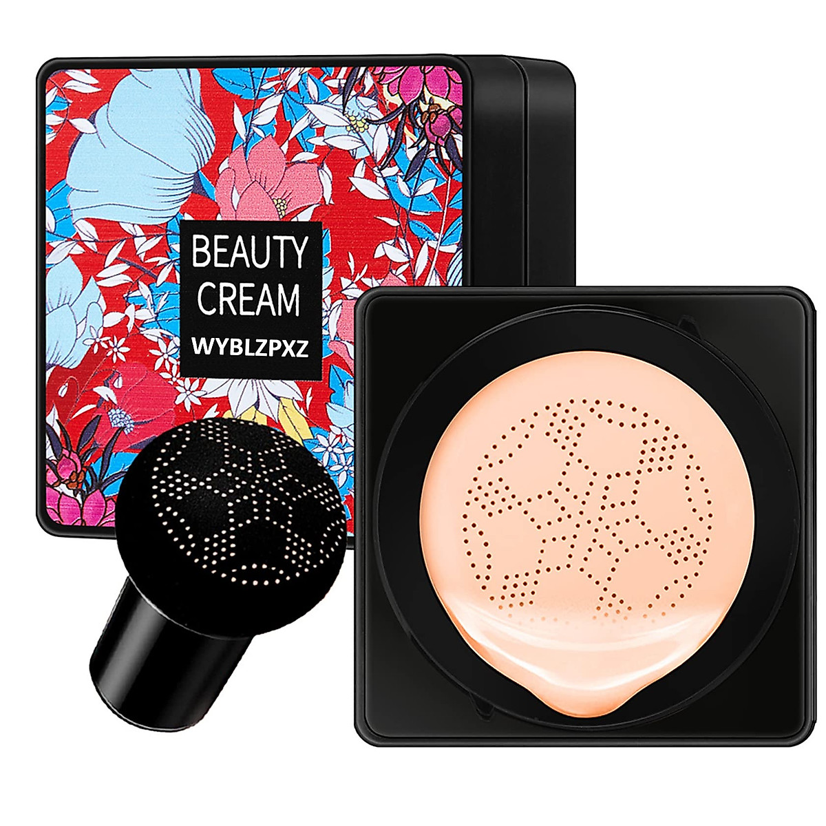 Mushroom Head Air Cushion CC Cream,BB Cream,Foundation Full Coverage Foundation, Moisturizing CC Foundation Concealer Makeup, Long Lasting Matte Cushion Foundation （Natural）