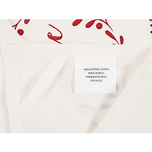 KAF Home Set of 4 Mixed Holiday Dish Towels - 100% Cotton, 18 x 28 Inches - Peace and Joy