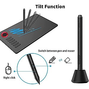 VEIKK A15Pro Graphics Drawing Tablet 10 x 6 Inch Digital Pen Tablet with 12 Shortcut Keys -1 Quick Dial and Battery-Free Passive Stylus,Supports Tilt Function,for Mac/Chrome/Windows/Linux/Android OS
