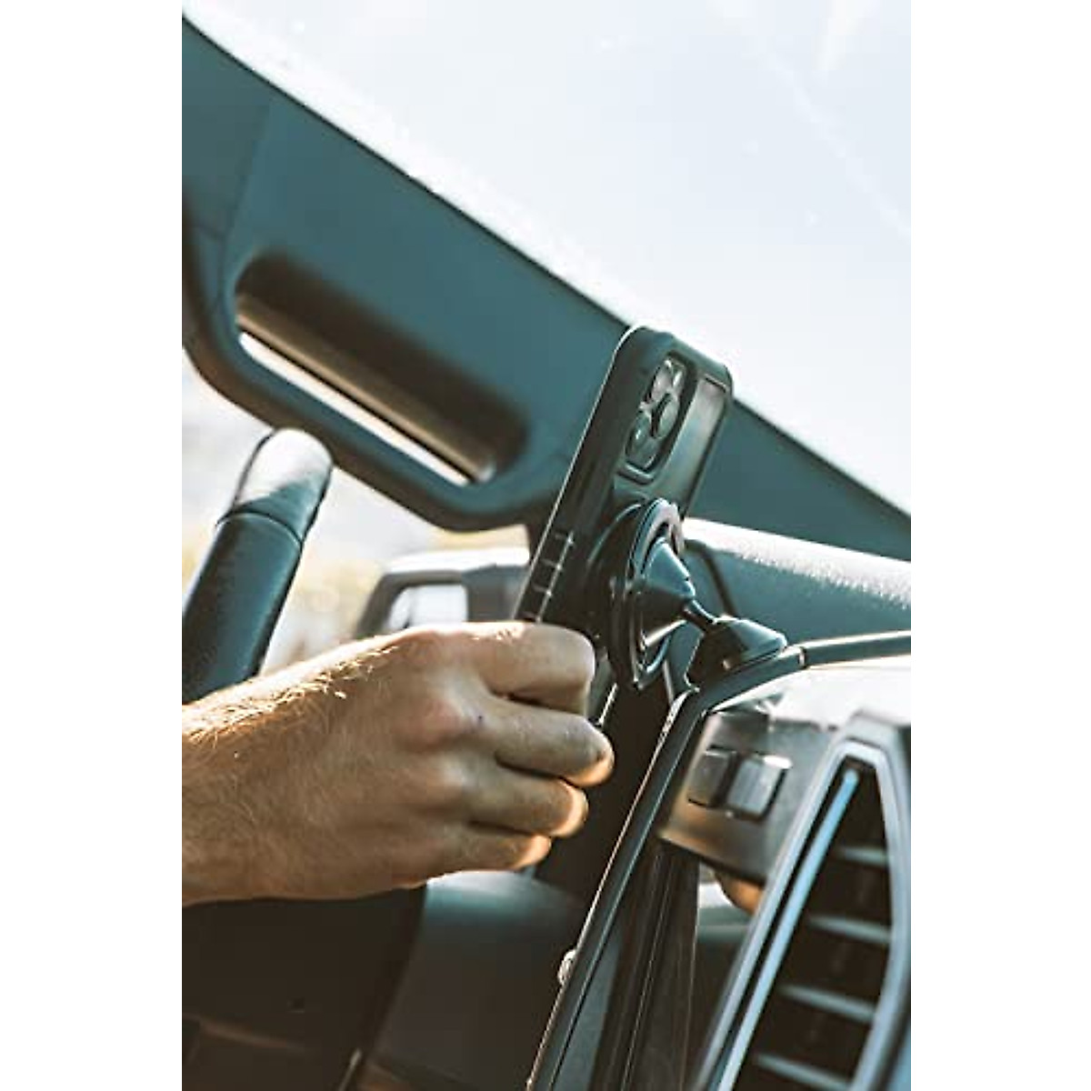 Rokform - Adjustable Dual Magnet Car Mount, 360° Swivel with 3M VHB Tape, Compatible with MagSafe Phones and Cases Cases, Cell Phone Holder, Dashboard Phone Mount for Truck Car & Van