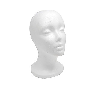 12" 2 Pcs Wig Head - Tall Female Foam Mannequin Wig Stand and Holder for Style, Model And Display Hair, Hats and Hairpieces, Mask - for Home, Salon and Travel