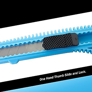 MotoProducts 100 Sky Blue Retractable Utility Knife Wholesale 6 inch Manual Lock Bulk Box Cutter Snap Off Blade