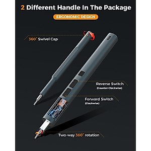 Kingsdun Mini Electric Screwdriver Set, 57-in-1 Small Power Precision Screwdriver Set with 48 Magnetic Bits, Cordless Screwdriver Rechargeable Torque Repair Tool Kit for Phone Watch Camera Laptop