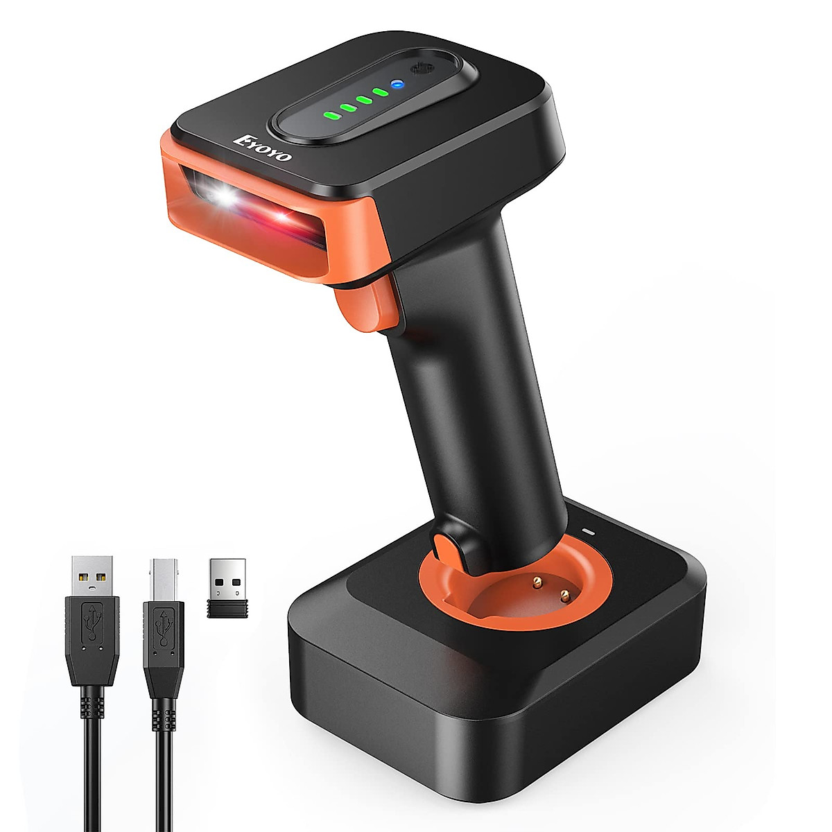 Eyoyo 2D QR Wireless Barcode Scanner, 3 in 1 Bluetooth & USB Wired & Wireless 1D 2D QR Barcode Reader, 2500mAh Cordless Bar Code Scanner for PC, iPhone, iPad, Tablets