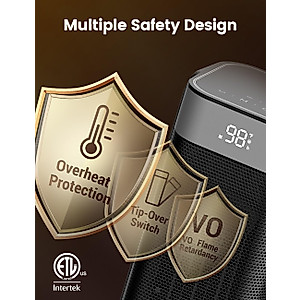 Sunnote Space Heater for Indoor Use, 1500W Fast Heating, Electric & Portable Ceramic Heaters with Thermostat, 5 Modes, 24Hrs Timer, 80°Oscillating Room Heater with Remote, Safe for Office Bedroom Use